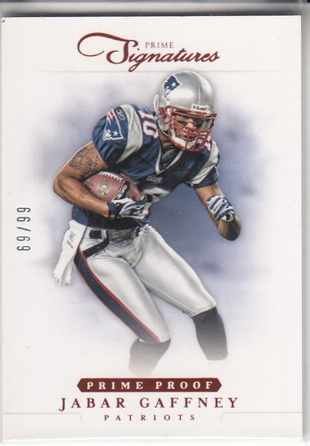 JABAR GAFFNEY 2012 Panini Prime Signatures Prime Proof Red #116 69/99 ...