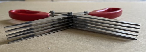 Red Handled Multi-Use 5 Blade Scissors - Made in USA | eBay