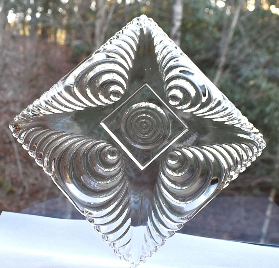 Antique Crystal Glass ServingTray/Confection Hazel Atlas Gold Regency ...