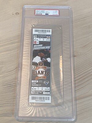 2004 GIANTS BARRY BONDS 700TH HOME RUN PSA FULL TICKET | eBay