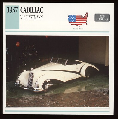 1937 Cadillac V16 Hartmann Classic Cars Card | eBay