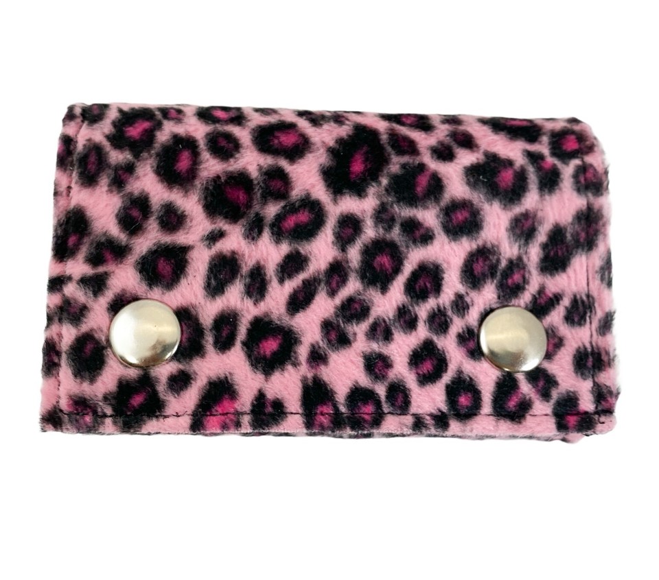 Leopard Tri Fold Biker wallet 12" Chain Punk Rock Goth Skater Genuine ...