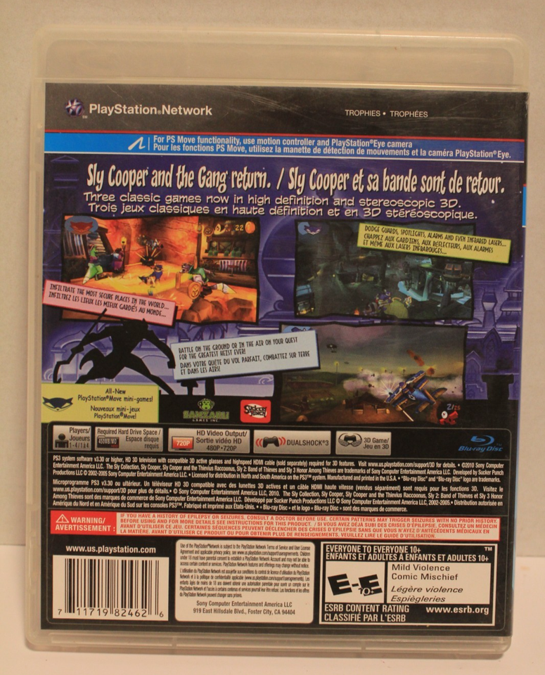 The Sly Collection (Sony PlayStation 3/PS3) Sly Cooper Trilogy CIB ...