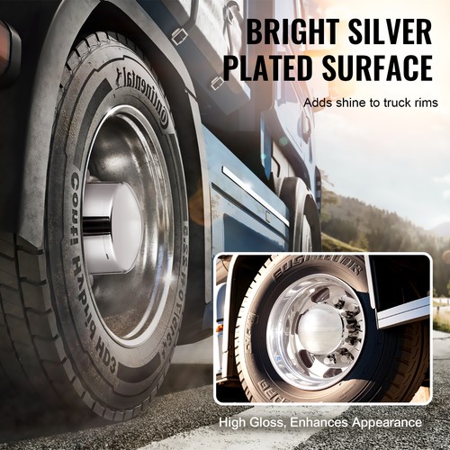 Chrome Hub Cover Semi Truck Wheel Axle Cover 33mm Lug Nut Front & Rear ...
