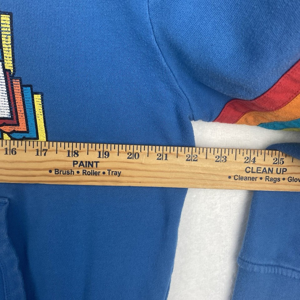 Disney Walt Disney World Retro Sweater Adult M Blue Rainbow Stripes ...