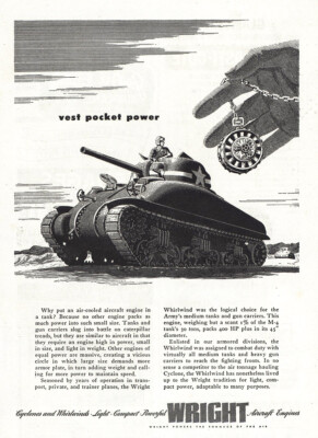 1944 Wright Aircraft Engines: Vest Pocket Power bw Vintage Print Ad | eBay