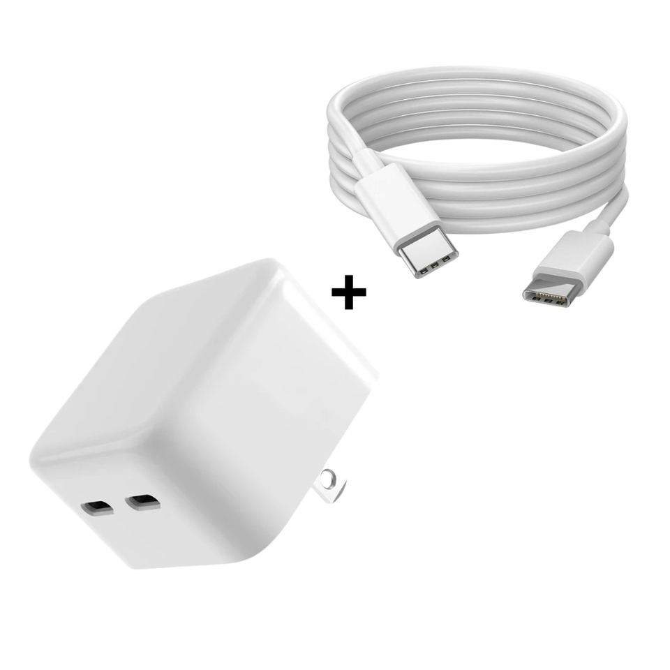 35W Dual USB-C To Type C Power Adapter PD Fast Charge Cord For Samsung ...