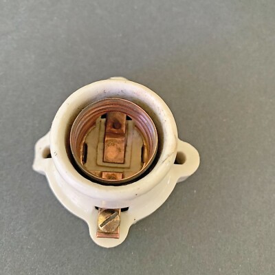 ANTIQUE VINTAGE PONY CLEAT LIGHT SOCKET GLAZED PORCELAIN FLUSH MOUNT ...