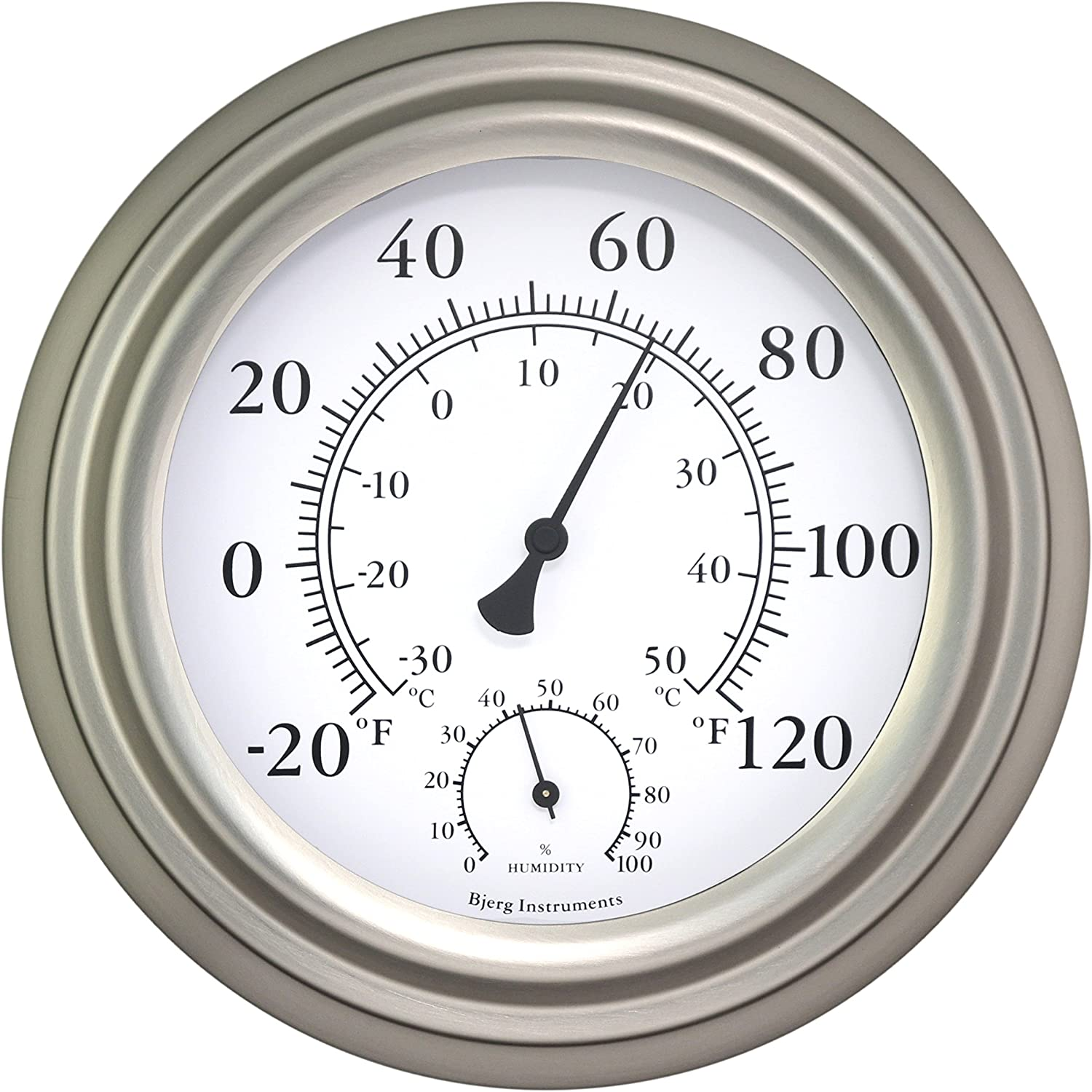 Humidity Meter Temp Indoor Outdoor Thermo and Hygrometer 8In Satin ...