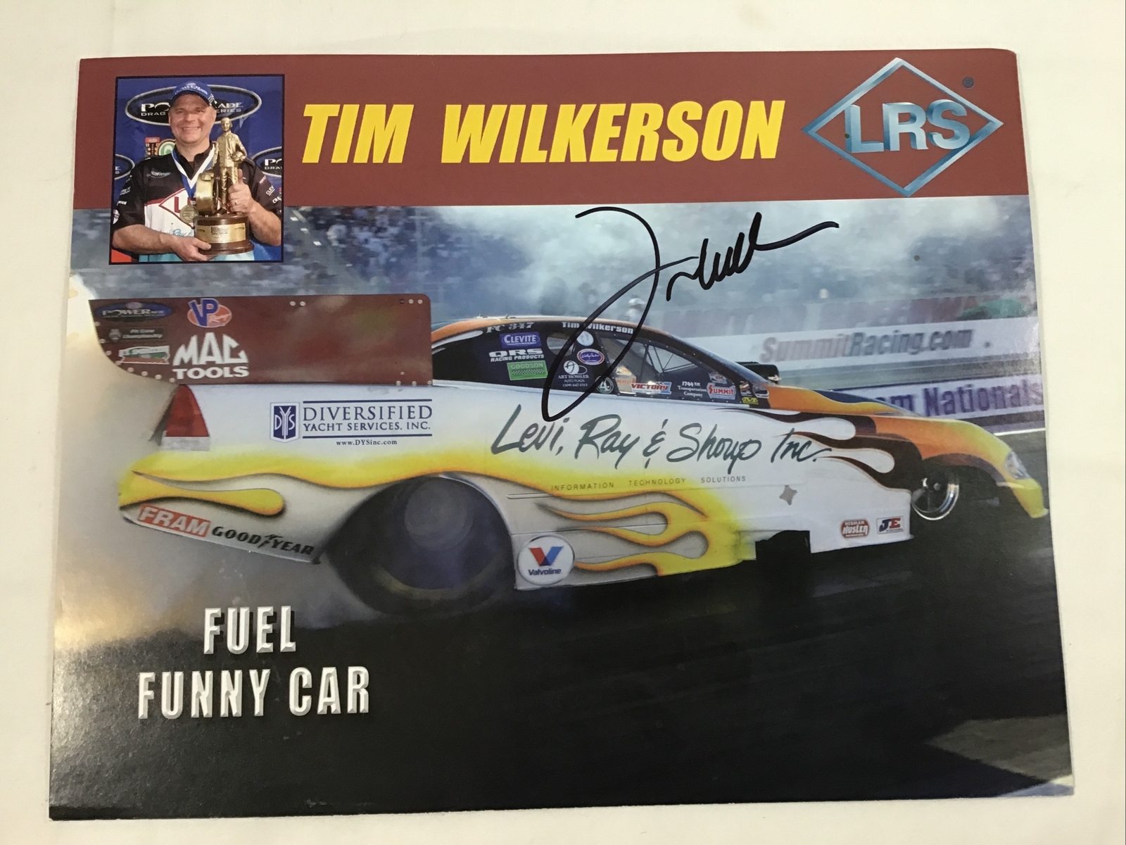 Tim Wilkerson Autograph Levi Ray Shoup Inc LRS Promotional Card 8x10 | eBay