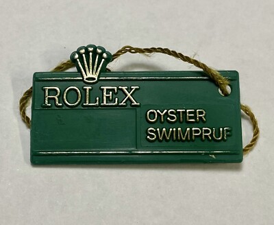 ROLEX Green Tag OYSTER SWIMPRUF 1970´s VINTAGE Original HANGTAG OEM ...