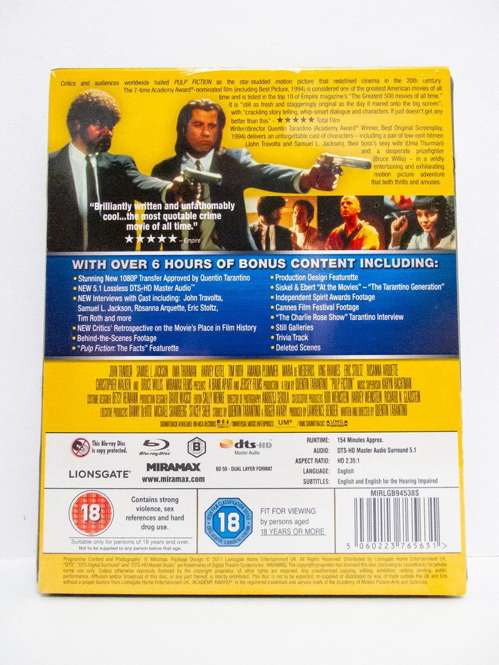 Pulp Fiction Blu-ray Limited Edition Steelbook Play.Com Exclusive ...
