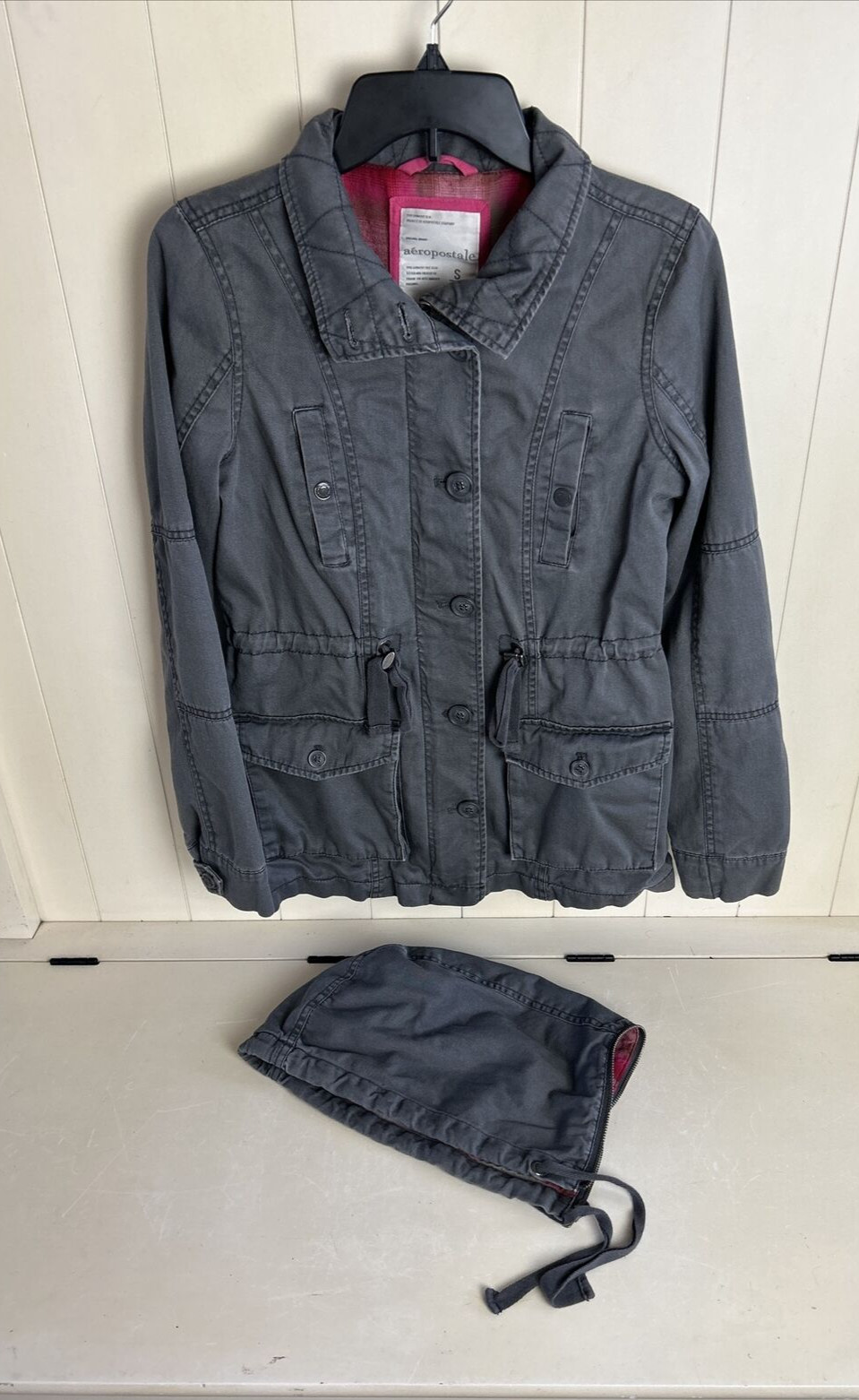 Women's Aero Aeropostale Khaki Cargo Utility Jacket -… - Gem