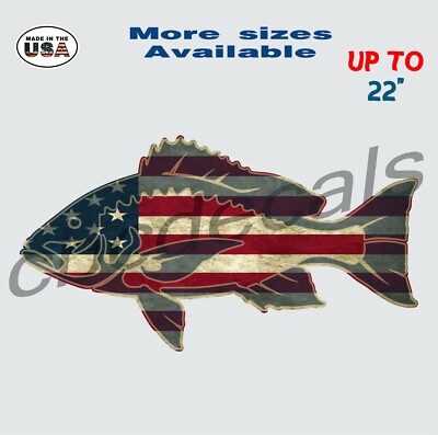 American Red Snapper Decal Sticker Fishing Car & Truck Window Decals ...