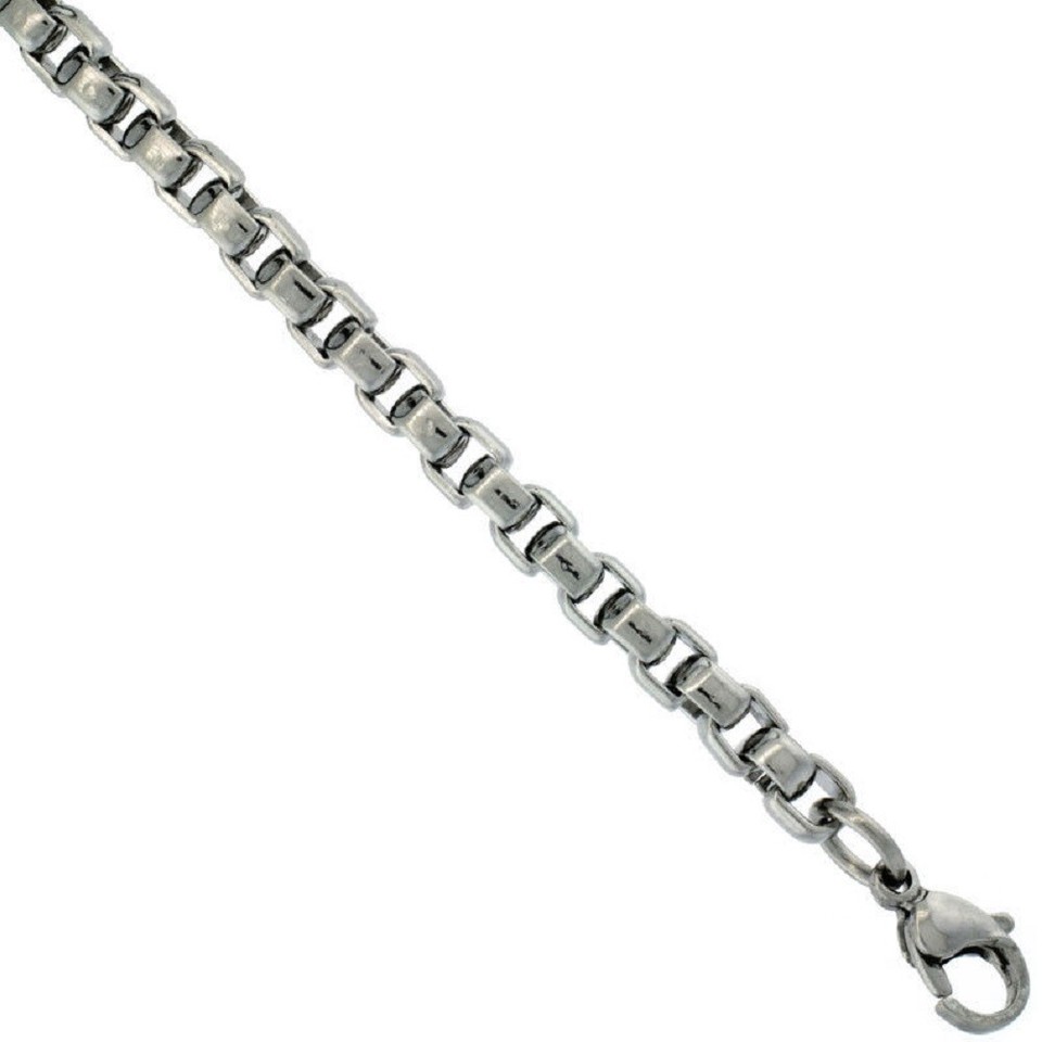 3.6mm or 5mm Stainless Steel Round Box Chain Necklace | eBay