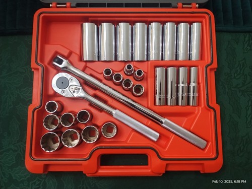 Proto Tools 1/2 Dr 30Pc SAE 12Pt Socket Set J54130T Made in the USA | eBay