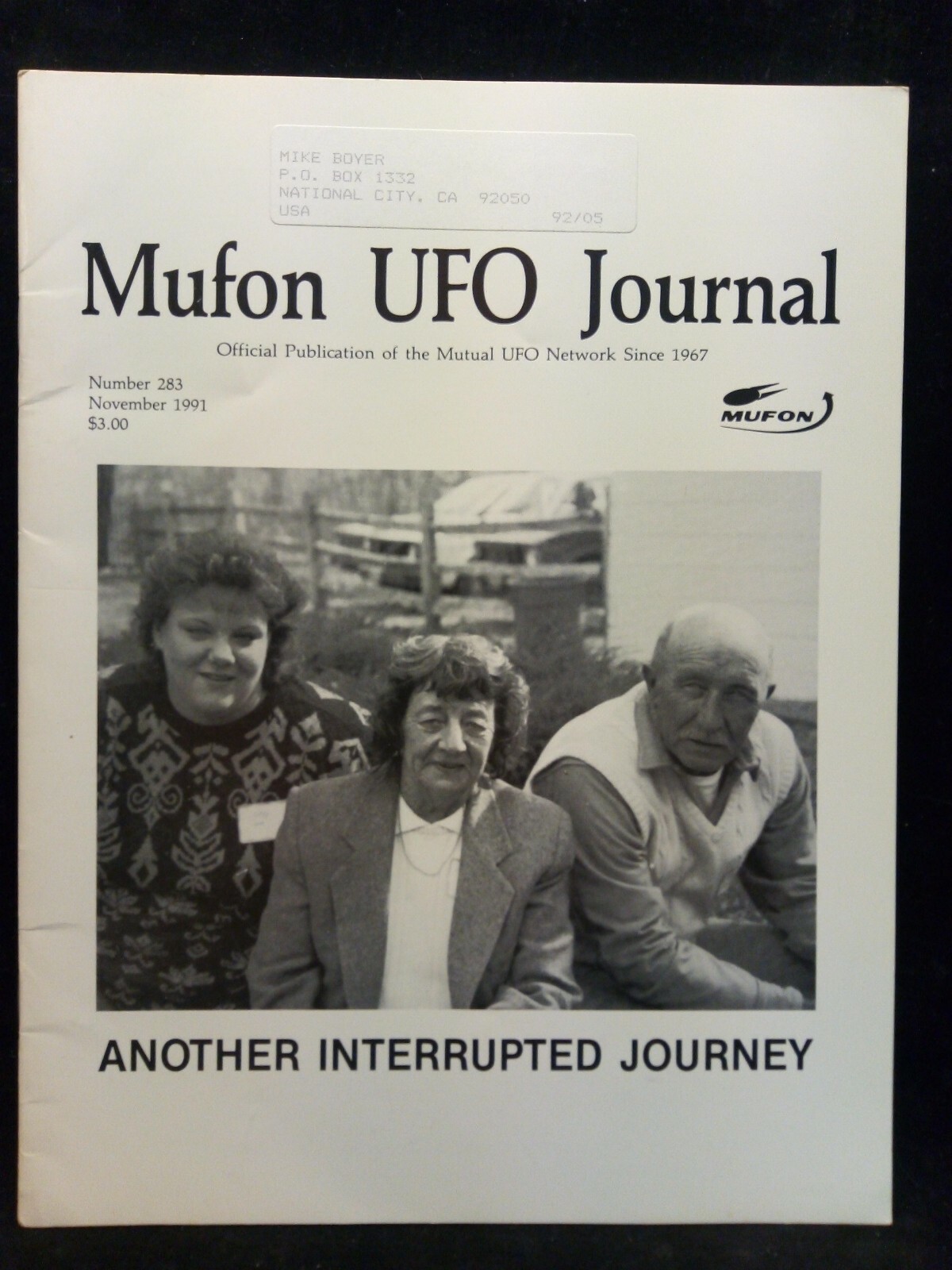 UFO Journal Mutual UFO Network MUFON Aliens Issue Number 283 November ...
