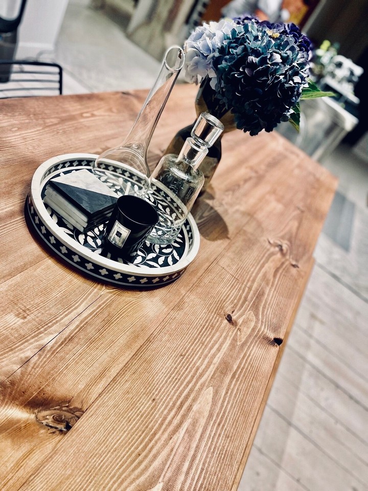 X Leg Dining Table Bench Industrial Rustic Kitchen Table Thick Wood ...