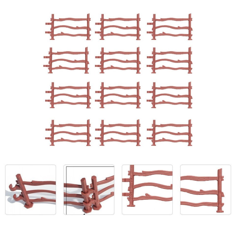 60PCS Simulation Fence Kids Educational Toy DIY Fence Toy Plastic Fence ...