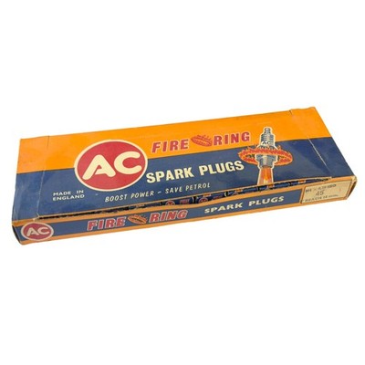 10 Vintage AC Delco Fire Ring 45 Spark Plugs w/Boxes & Display - No ...