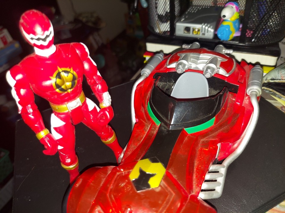 MIGHTY MORPHIN' POWER RANGERS Red Ranger Dino Thunder figure & Mystic ...