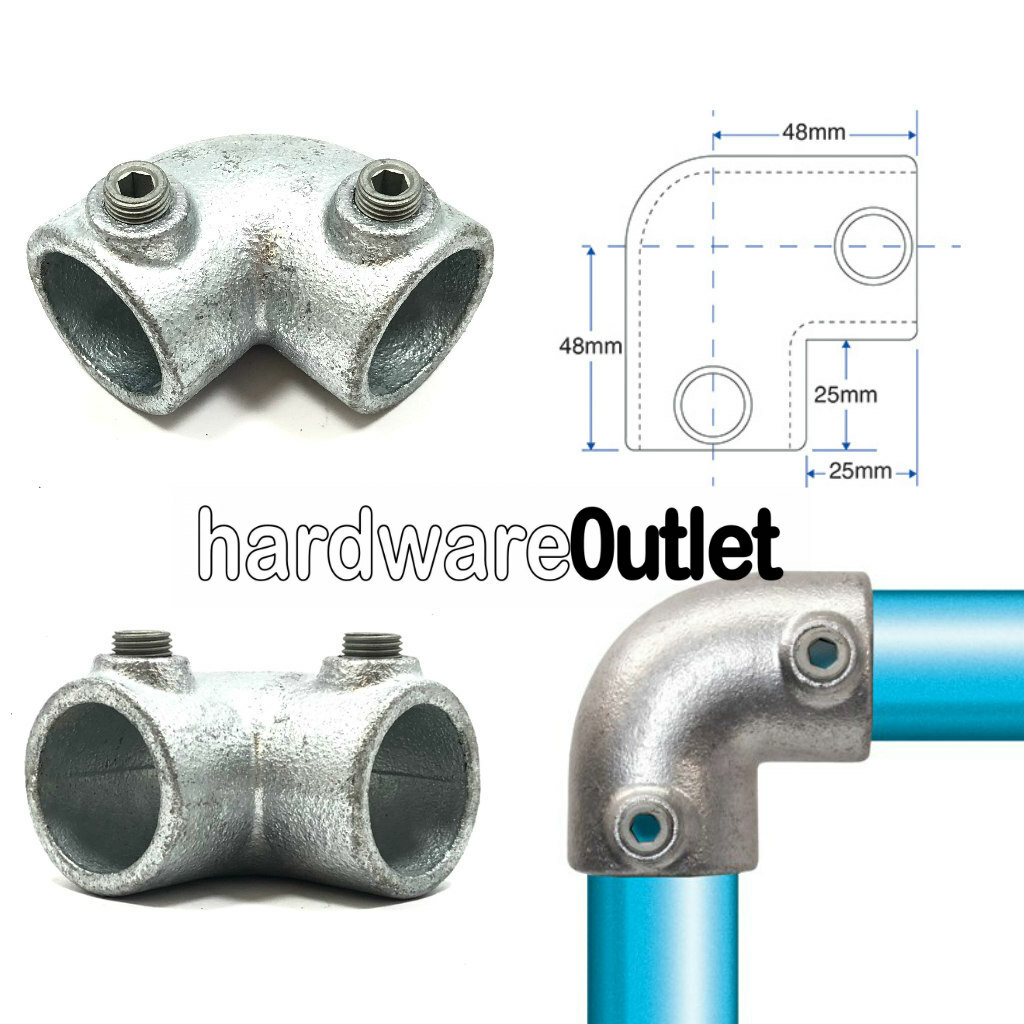 Galvanised Steel Tube Pipe Tube Clamps Handrail Guardrail Safety ...