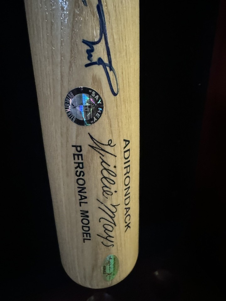 Willie Mays Signed Baseball Bat Reggie JacksonCOA And Mays Company COA ...