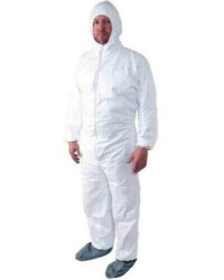 Shieldtech 10 Polypro Coveralls with Hood and Boots, White, Size L - 1 ...
