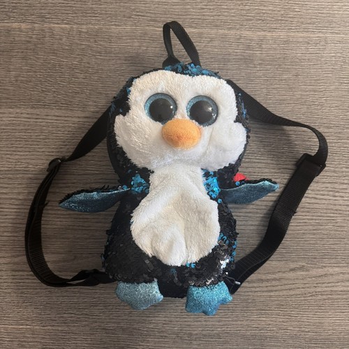TY Unisex Backpack Waddles The Penguin Plush Backpack Black/White/blue ...