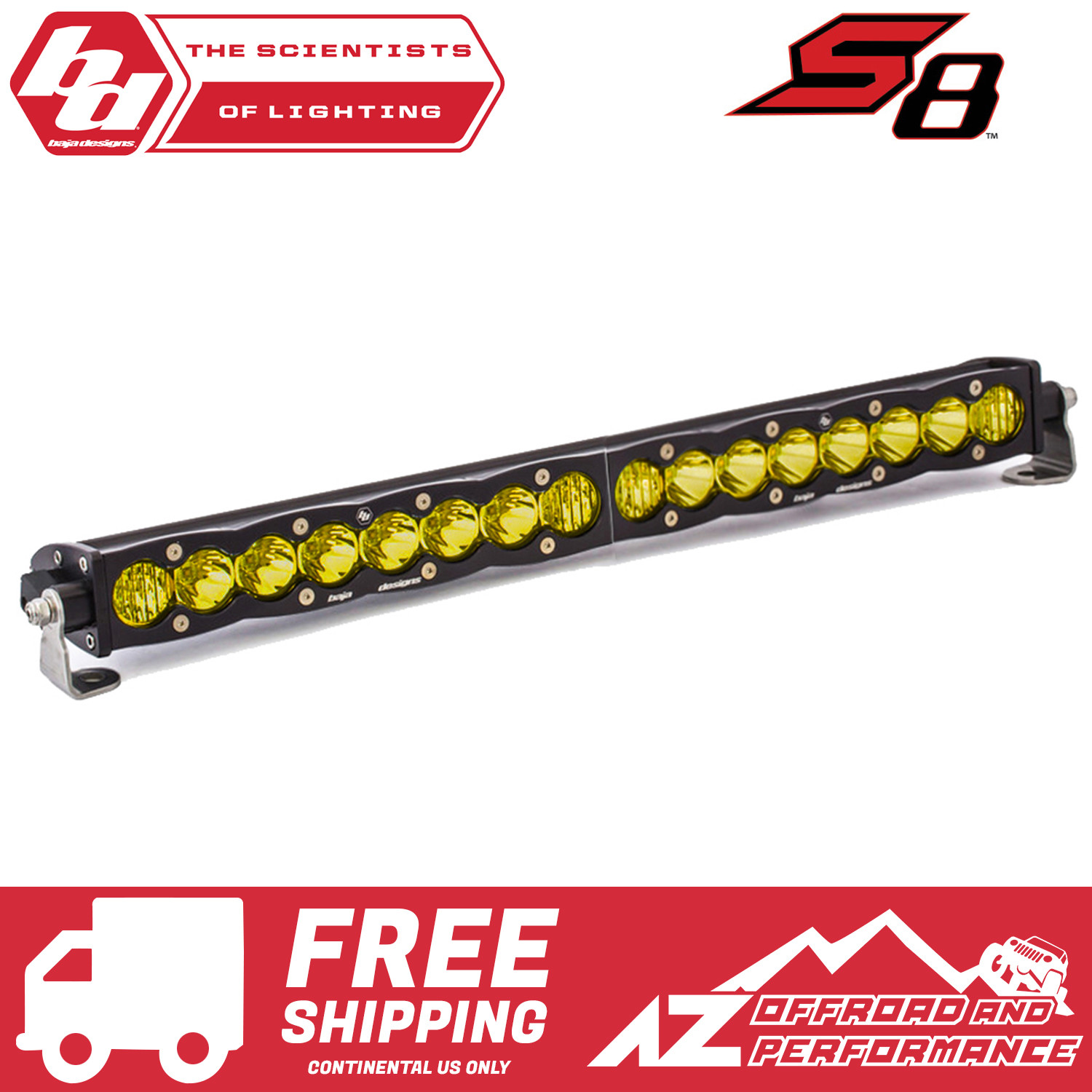 BAJA DESIGNS S8 20" Driving / Combo Amber LED Light Bar 80W 702013 | eBay