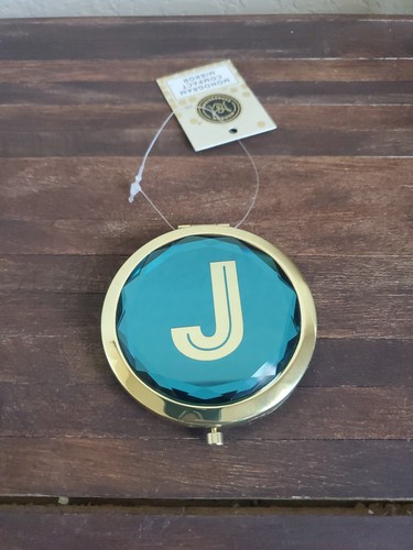 Modern Expressions Monogram J Gold & Green Compact Mirror New NWT | eBay