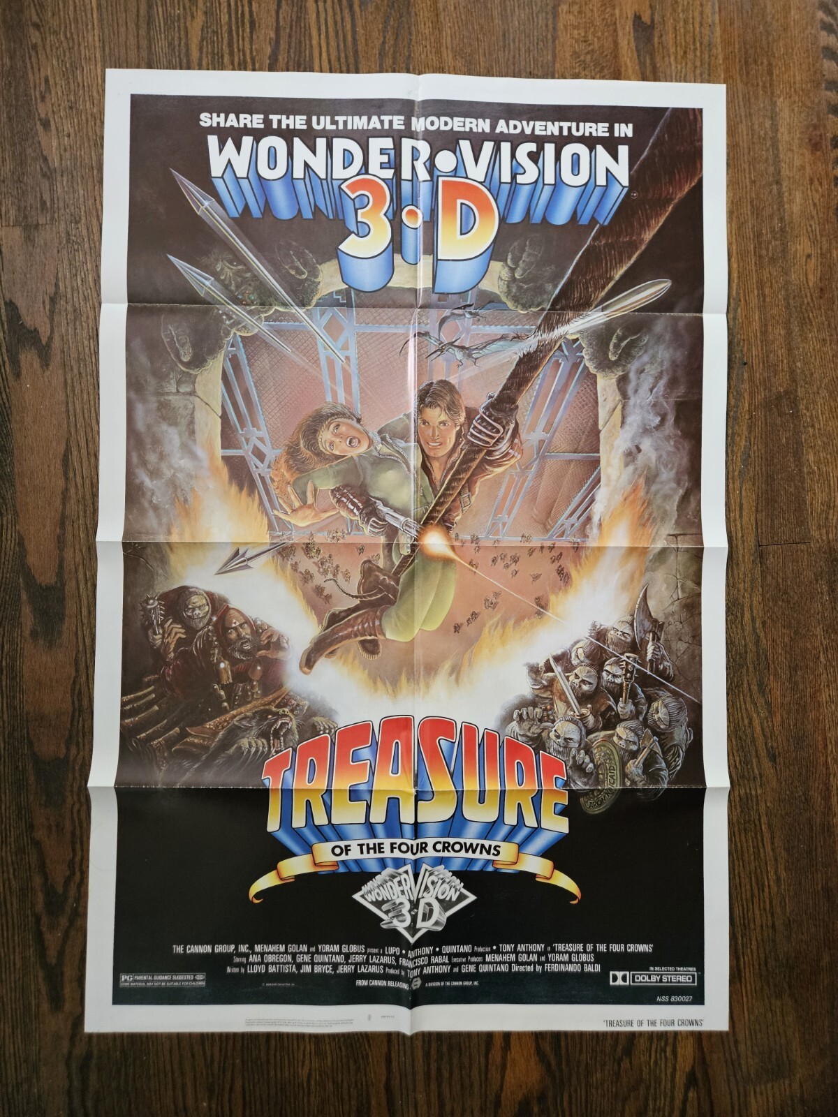 Treasure of the Four Crowns 1983 3-D Wonder Vision Original One Sheet ...
