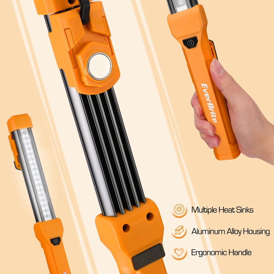 EverBrite 1000LM LED Work Light Rechargeable 4 Lighting Modes USB C ...