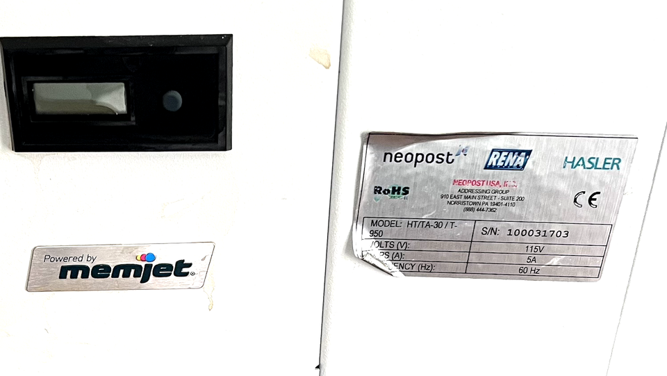 Neopost / Hasler Rena Mach 5 Full Color Envelope Printer *Used* HT/TA ...