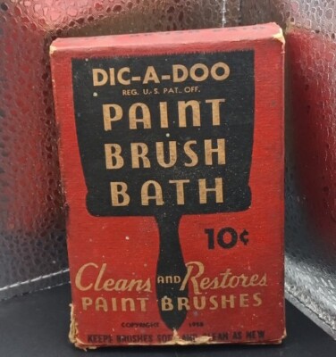 Vintage Dic A Doo Paint Brush Bath Cleans Paint Brushes In Box | eBay