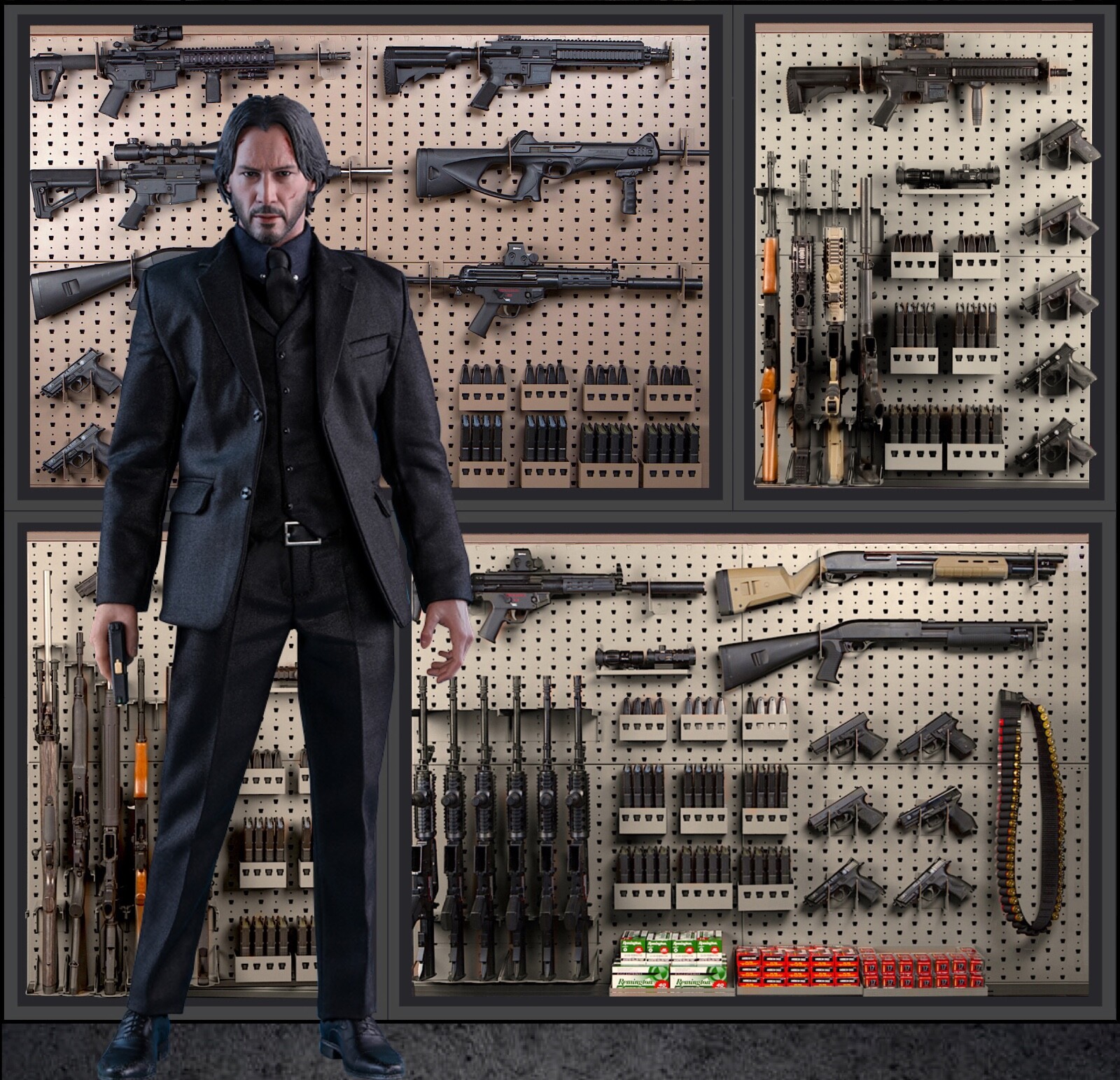 1/6 Armory Backdrop 15"x15" - For 1/6 Gangsters Kingdom Keanu Punisher ...