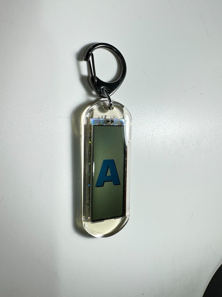 A, B, C Acrylic Blinking Solar Powered Key Chain 4.25” Long w/Snap Ring ...