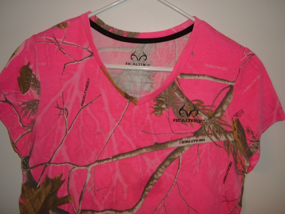 RealTree Girls Medium (8-10) Pink with Trees T-Shirt | eBay