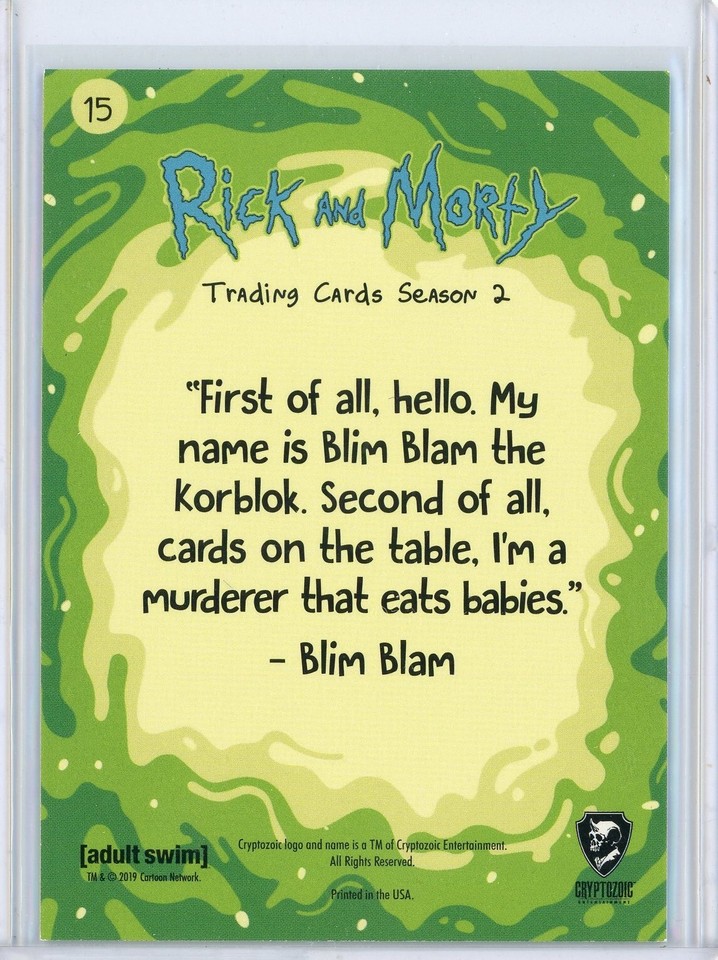 Blim Blam - 2019 Rick & Morty Plumbus Deco Stamp Card # 15 | eBay