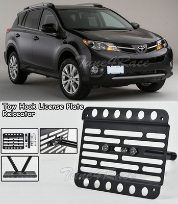 For 13-18 Toyota Rav4 Front Bumper Tow Hook License Plate Bracket Mount ...