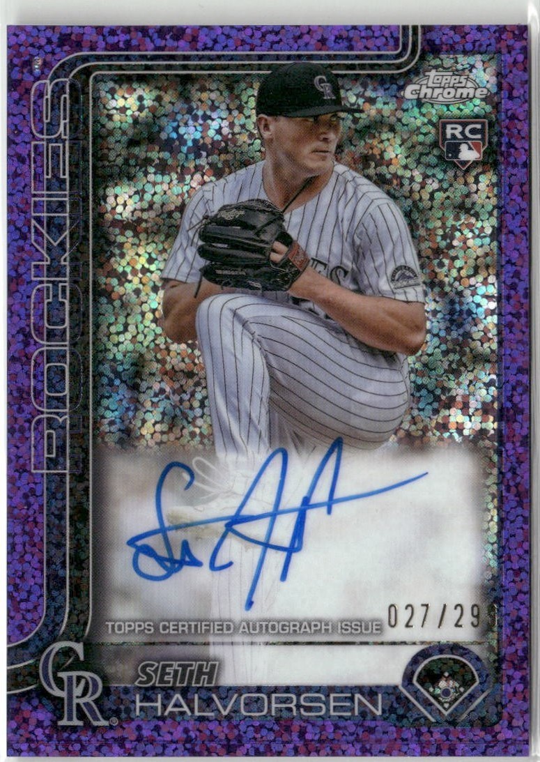 2025 Topps Chrome - Rookie Autographs Seth Halvorsen #RA-SH Purple ...