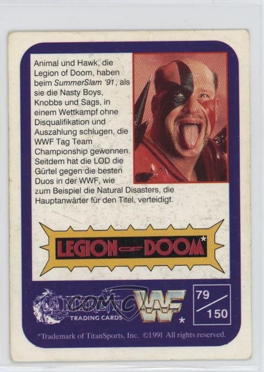 1991 Merlin WWF German Legion of Doom #79 1oy1 | eBay UK