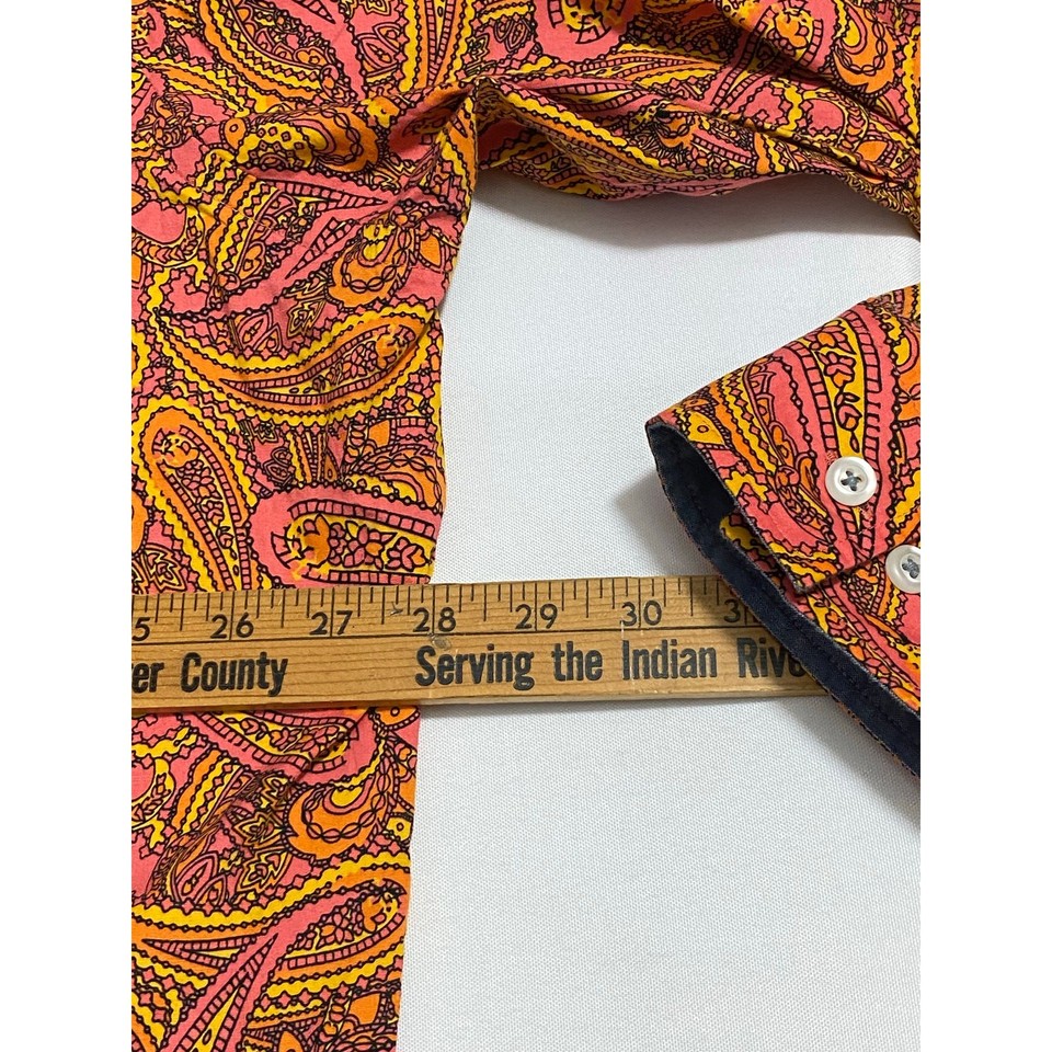 Daniel Cremieux Premium Denim Shirt Men’s Size 3XT Orange Paisley Tall ...
