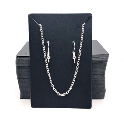 20 or 100 Black Necklace and Earring Display Cards - 6x9cm - US Seller ...