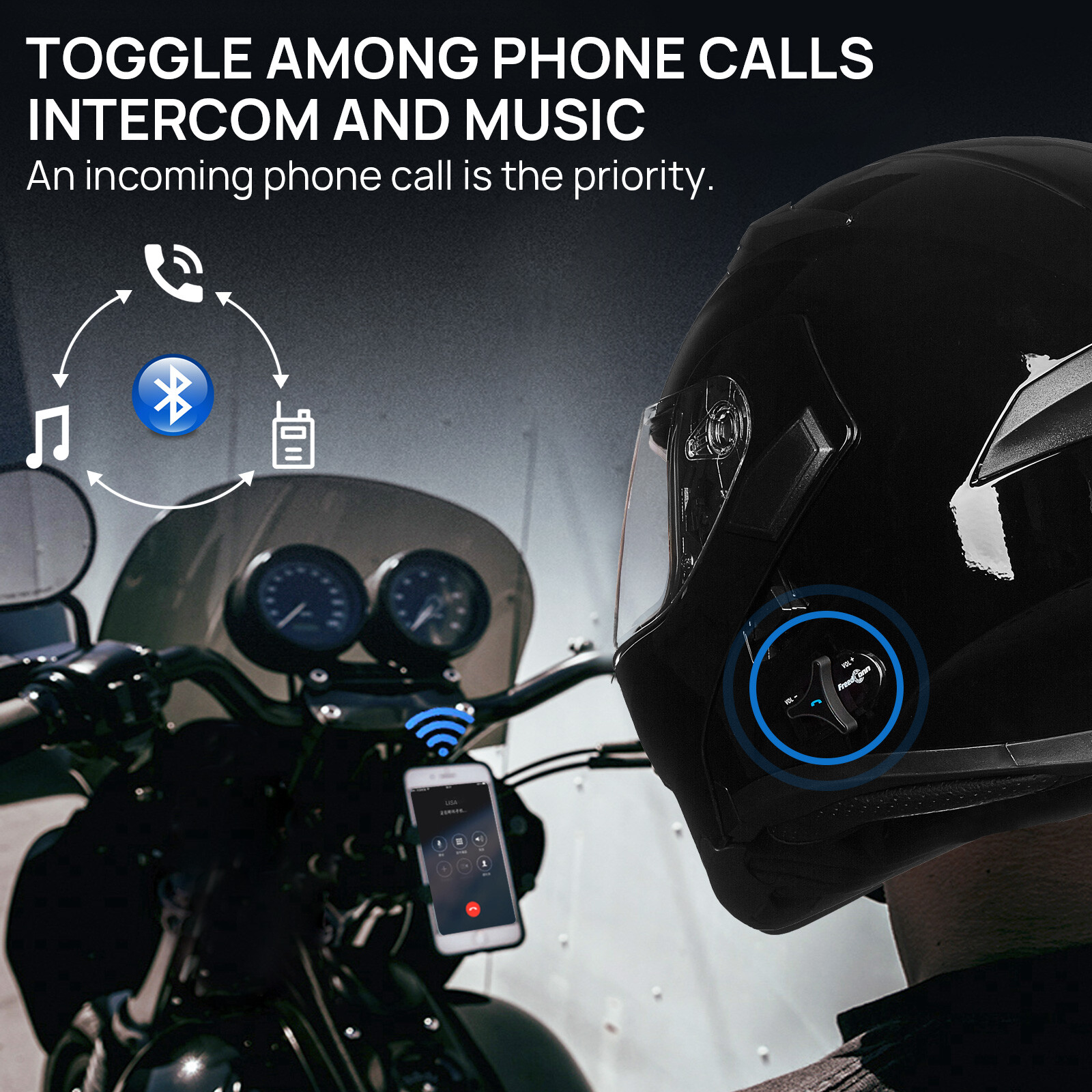 ILM Bluetooth Full Face Modular Motorcycle Helmets Dual Visor Intercom ...