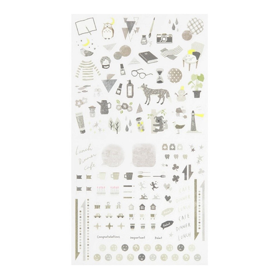MIDORI Stickers for Notebook Color Schedule Seals 10 Type Stick and ...