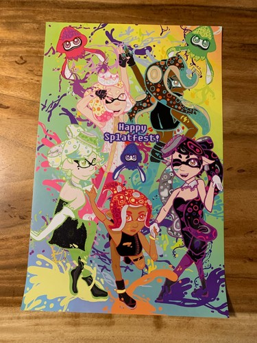 HAPPY SPLATFEST 11" x 17.5" POSTER, SPLATOON MANGA, SQUID SISTERS | eBay