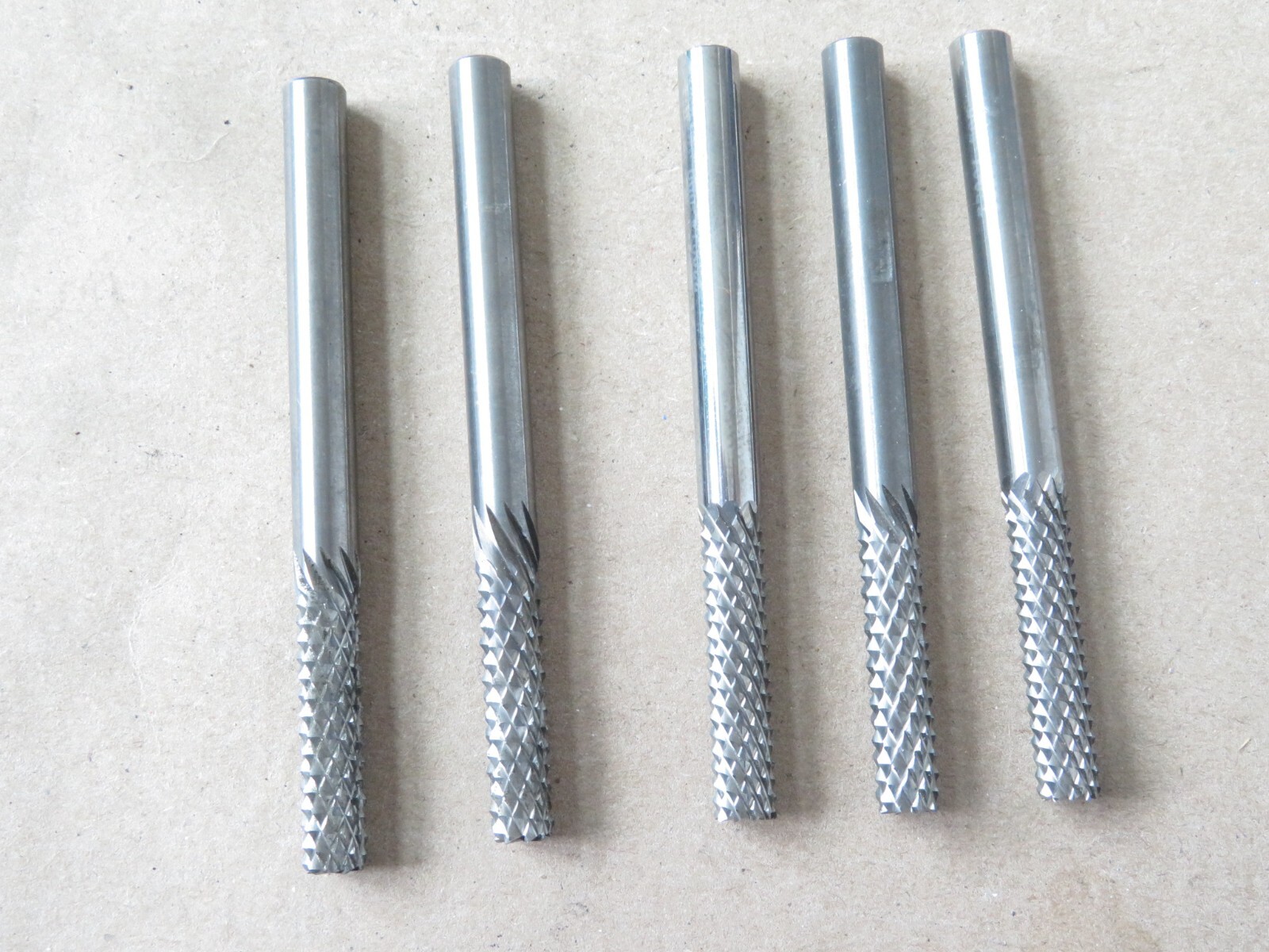 Lot of (5) Diamond Cut 1/4" Cylindrical Carbide Router Bit Fiberglass 3 ...