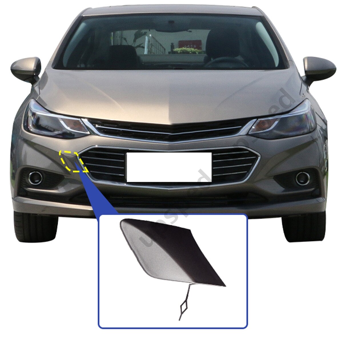Front Bumper Tow Hook Hole Eye Cover Cap For Chevrolet Cruze 2016-2018 ...