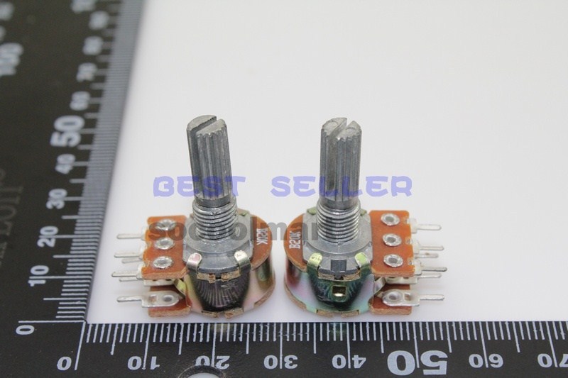 New 4 Pcs 50K ohm 20mm Shaft Long Rotary Linear Dual Taper ...